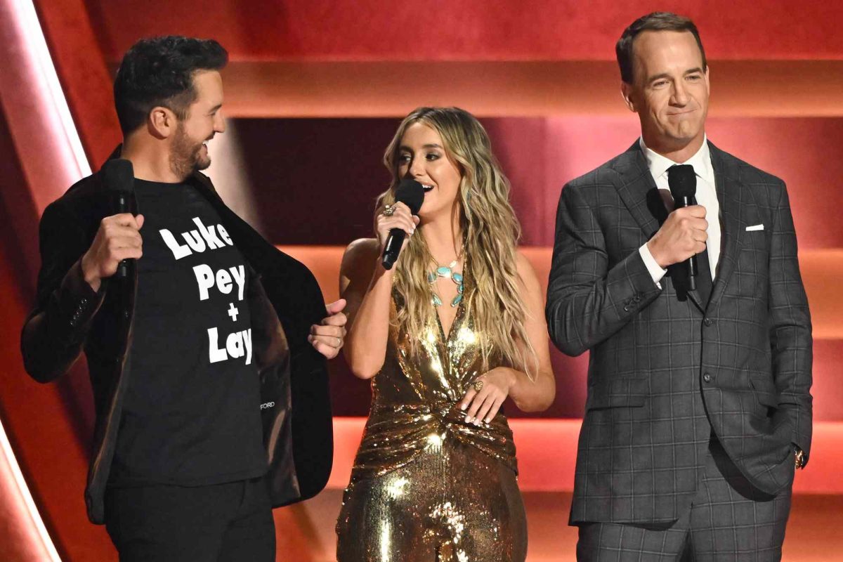 Luke Bryan Makes Awkward Threesome Joke With Lainey Wilson and Peyton Manning During 2024 CMA ...