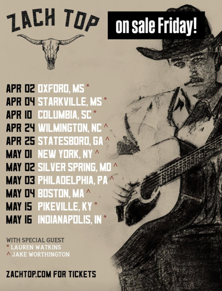 Zach Top Announces New Dates For 2025 'Cold Beer & Country Music' Tour